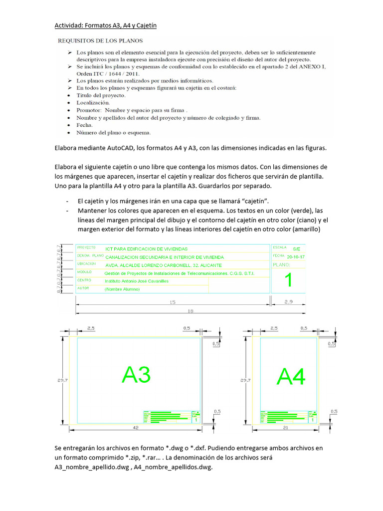 Actividad A3 - A4 - Cajetin | PDF