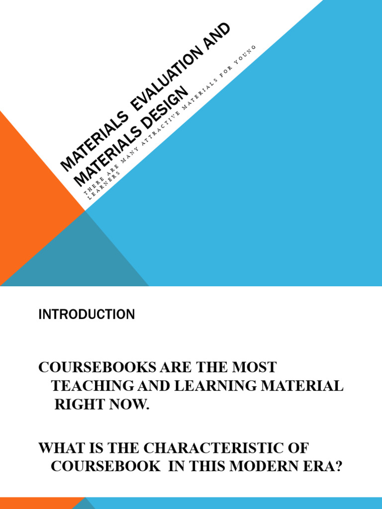 10 Teyl Materials Evaluation and Materials Design | PDF | Teachers | Pedagogy