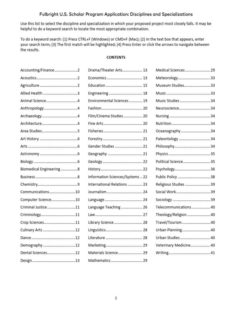 Discipline Specialization List | PDF | Economics | Engineering