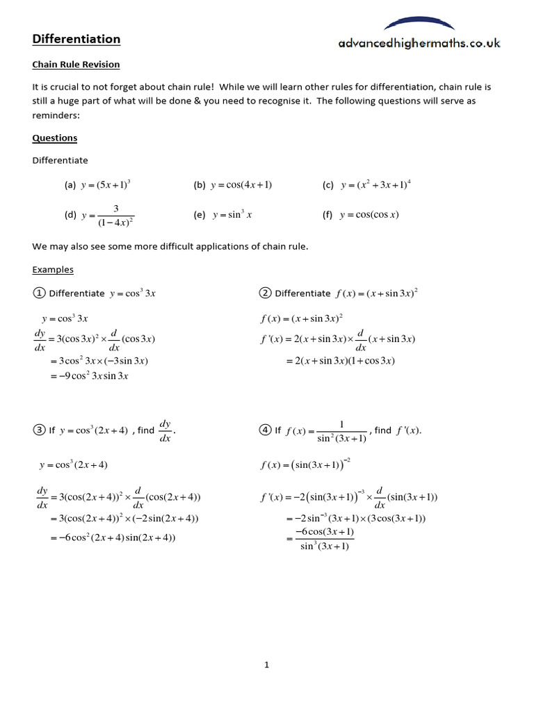 Differentiation 2 1 | PDF | Acceleration | Trigonometric Functions