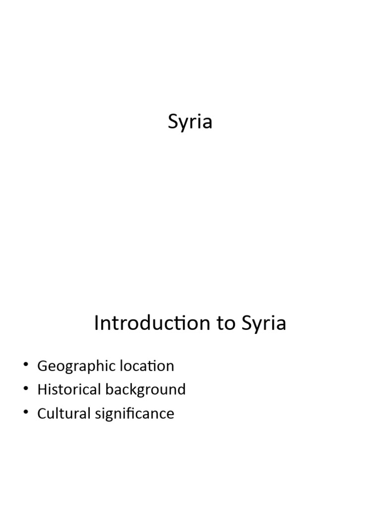 Overview of Syria: History, Politics, Crisis | PDF