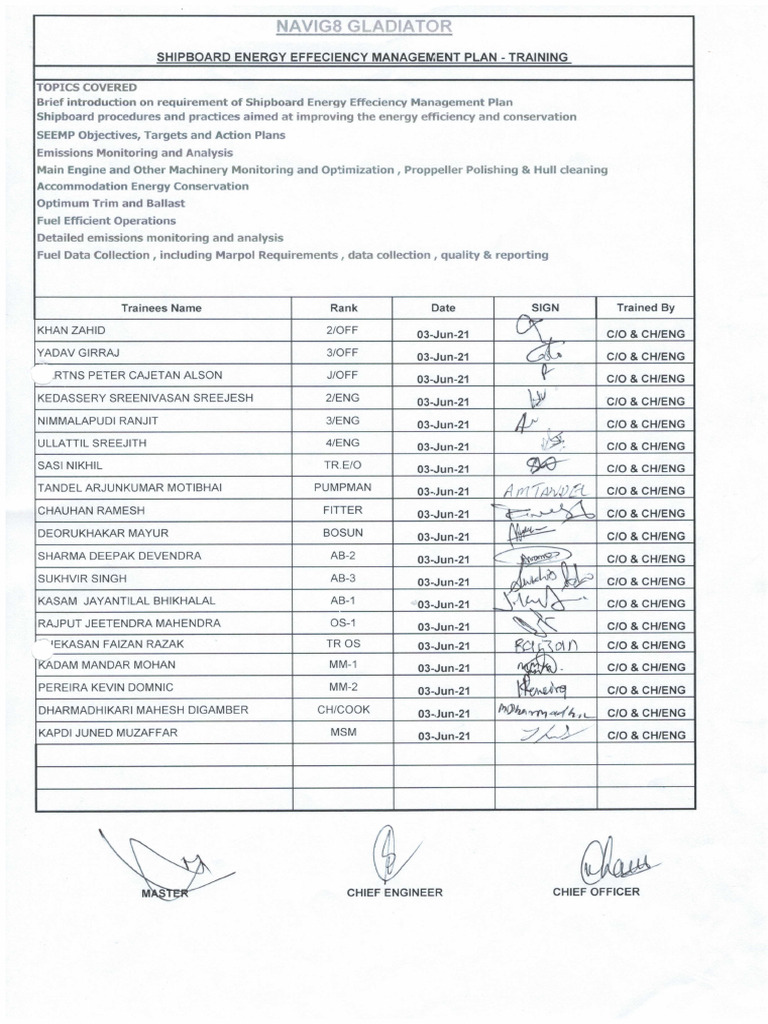 Navig8 Gladiator Seemp Training | PDF | Economy And The Environment ...