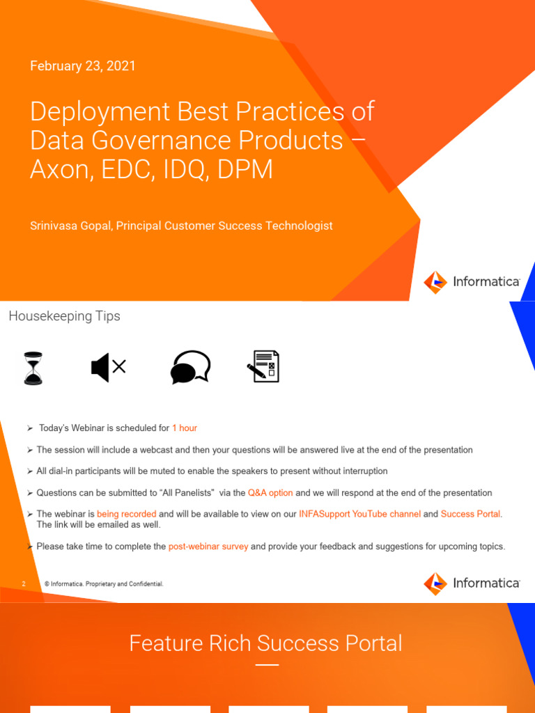 Informatica DG Prod and Framework - Deployment Best Practices of Data Governance Products-Axon ...
