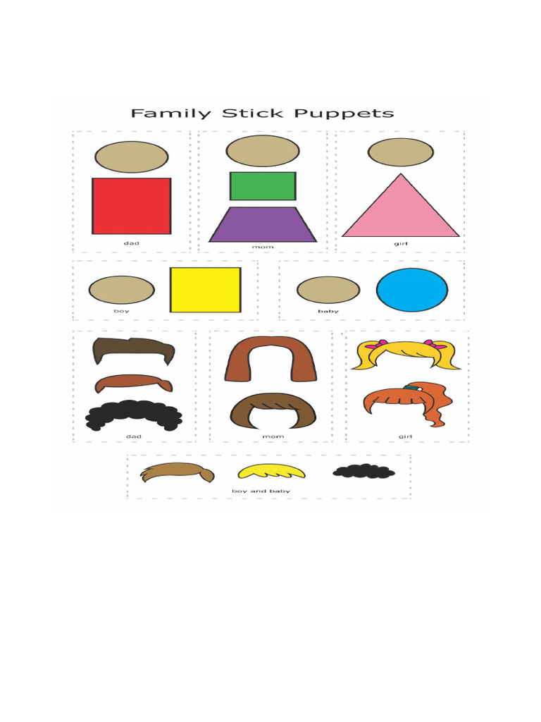 Family Stick Puppets Printablesn 973.Jpg | PDF
