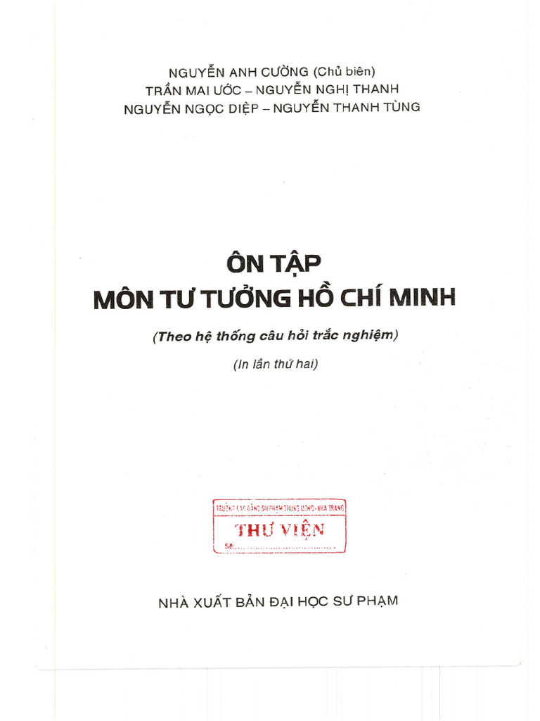 SA 01 TTHCM (T1) - On - Tap - Mon - Tu - Tuong - Ho - Chi - Minh - Theo - He - Thong - Cau - Hoi ...