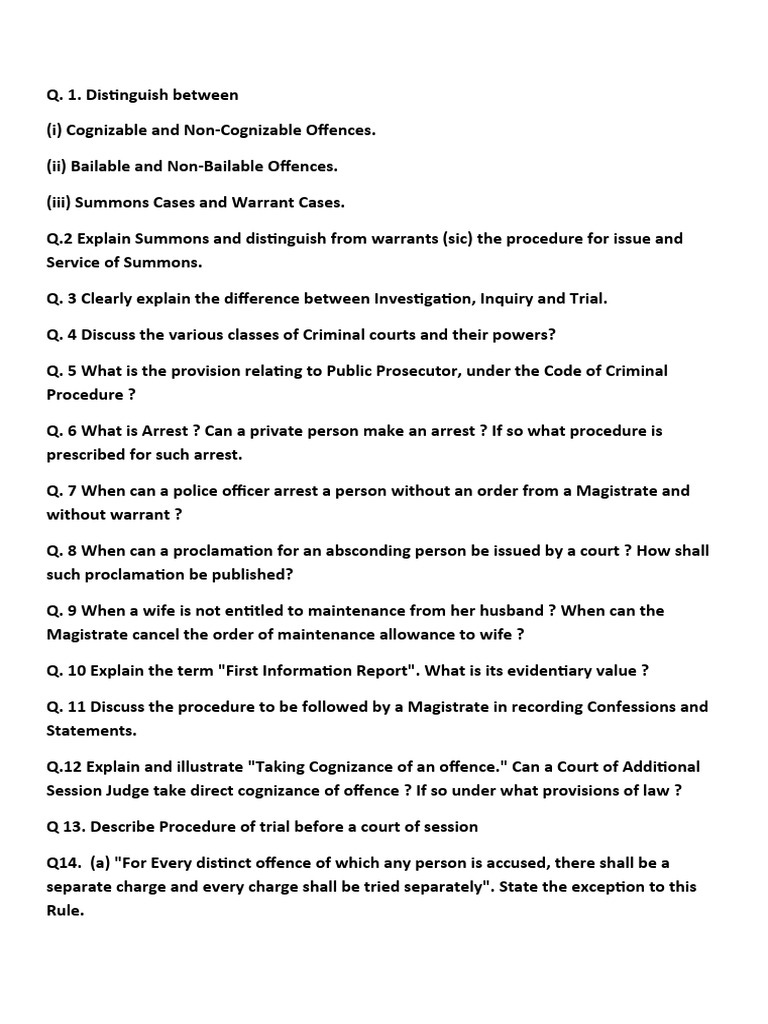 Criminal Procedure Code: Key Concepts Explained | PDF | Bail | Crime ...