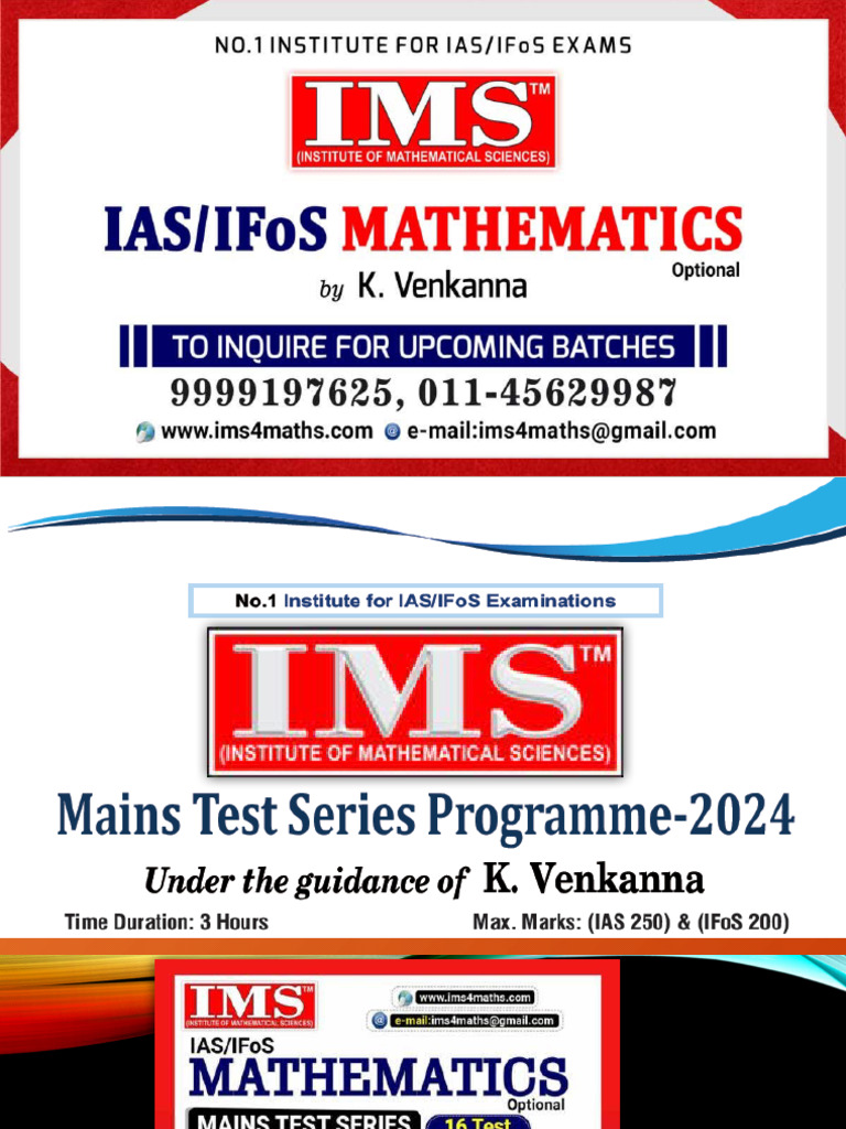 Mathematics Optional Mains Test Series 2024 | PDF | Mathematics ...