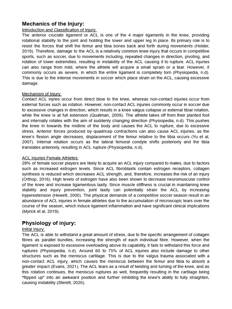 Assessment 1 - Oral Presentation (Speech Notes) | PDF | Knee | Joints