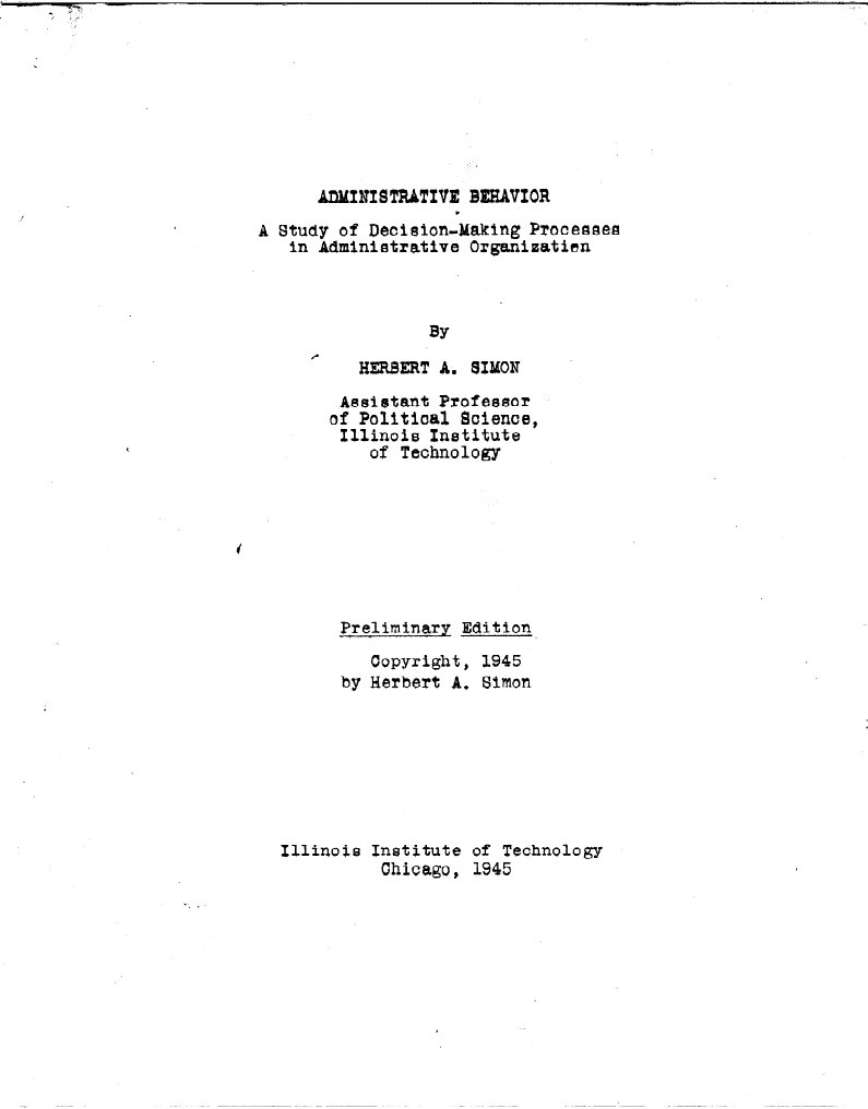 Administrative Behavior | PDF