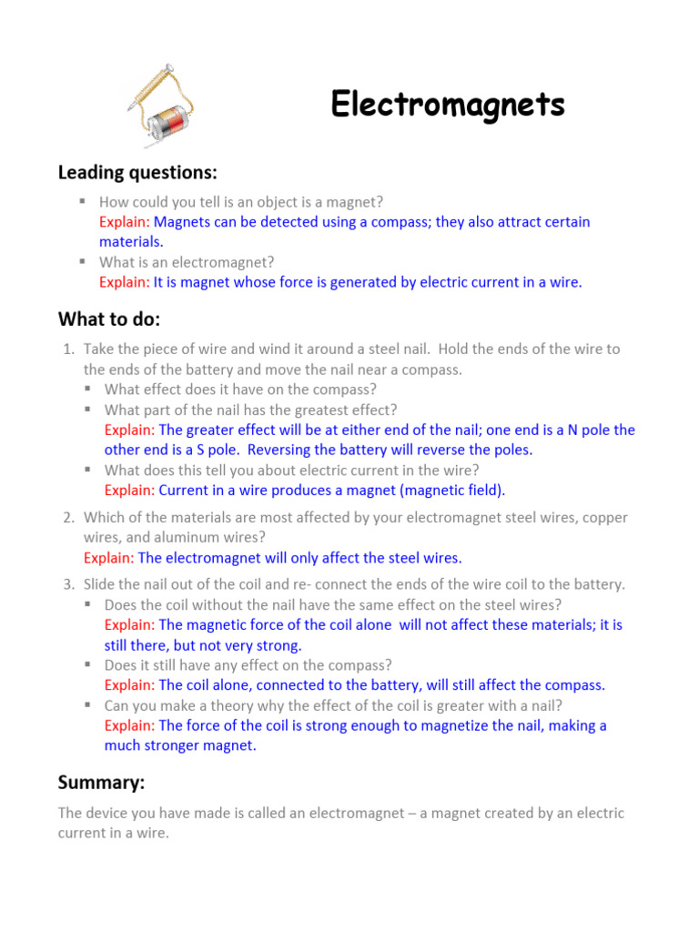 Electromagnets | PDF | Magnet | Compass