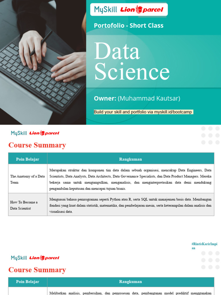 MySkill X Lion Parcel - Short Class Data Science Fundamental | PDF | Komputer