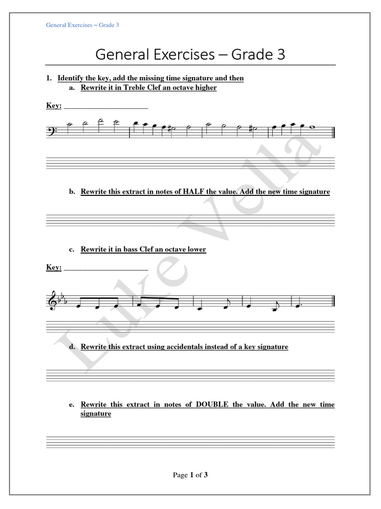 General EXERCISES- g3 | PDF