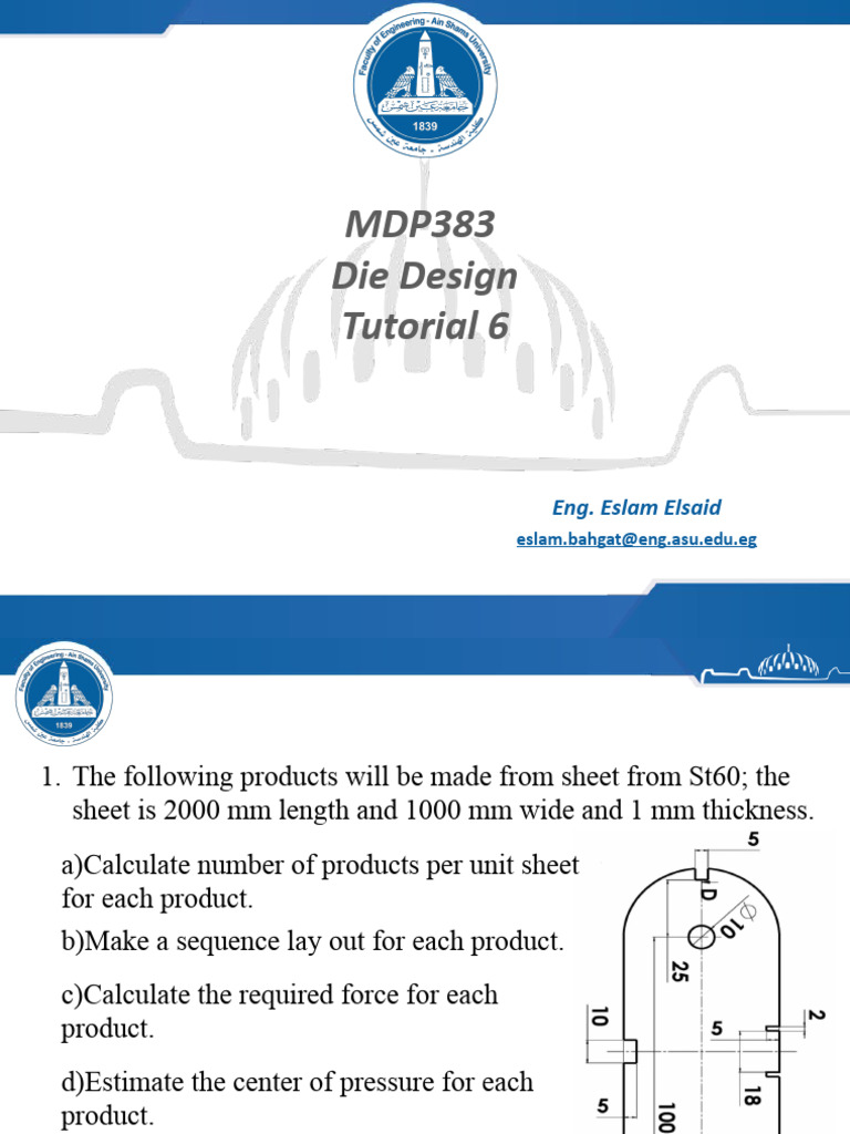 Tutorial 6 - Die Design | PDF | Secondary Sector Of The Economy ...