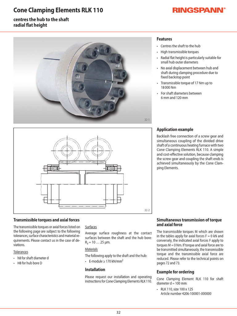 Ringspan Cone Clamp Coupling-Rlk-110 | PDF | Mechanical Engineering