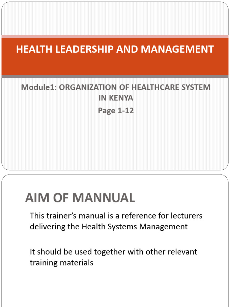 8 Organisation of Healthcare System in Kenya | PDF | Health System ...