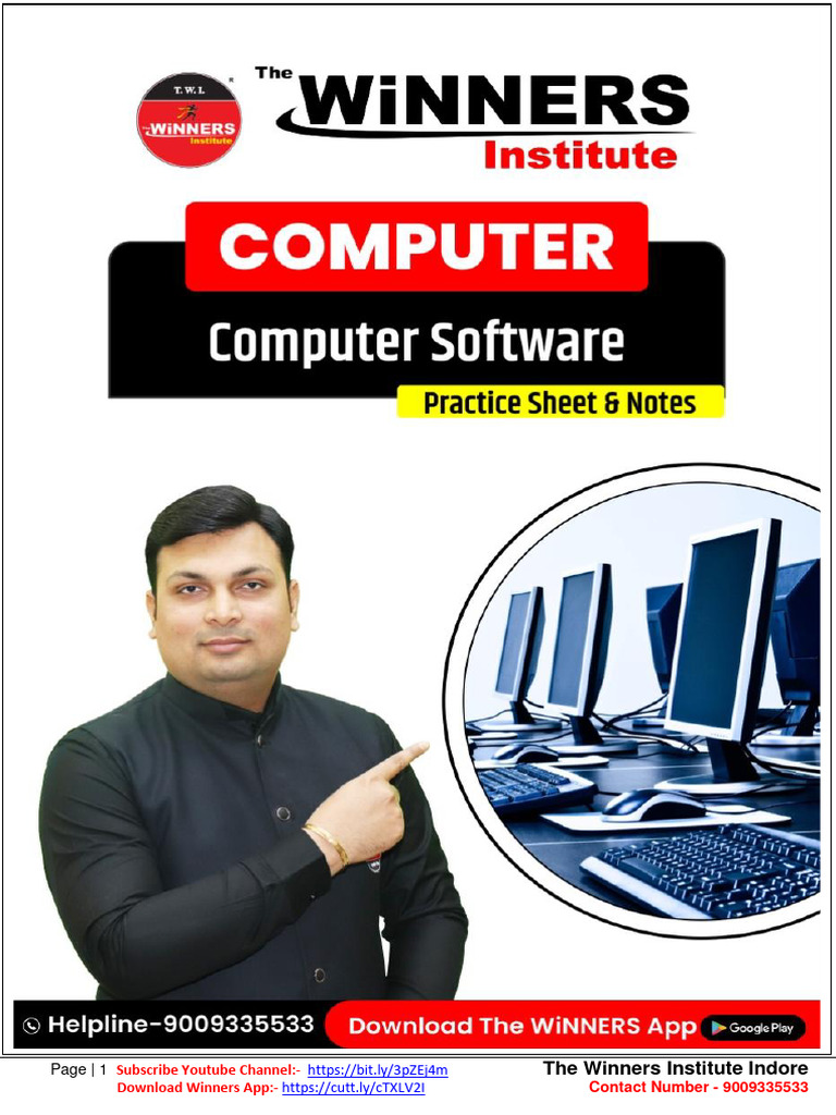 Computer Software: The Winners Institute Indore | PDF