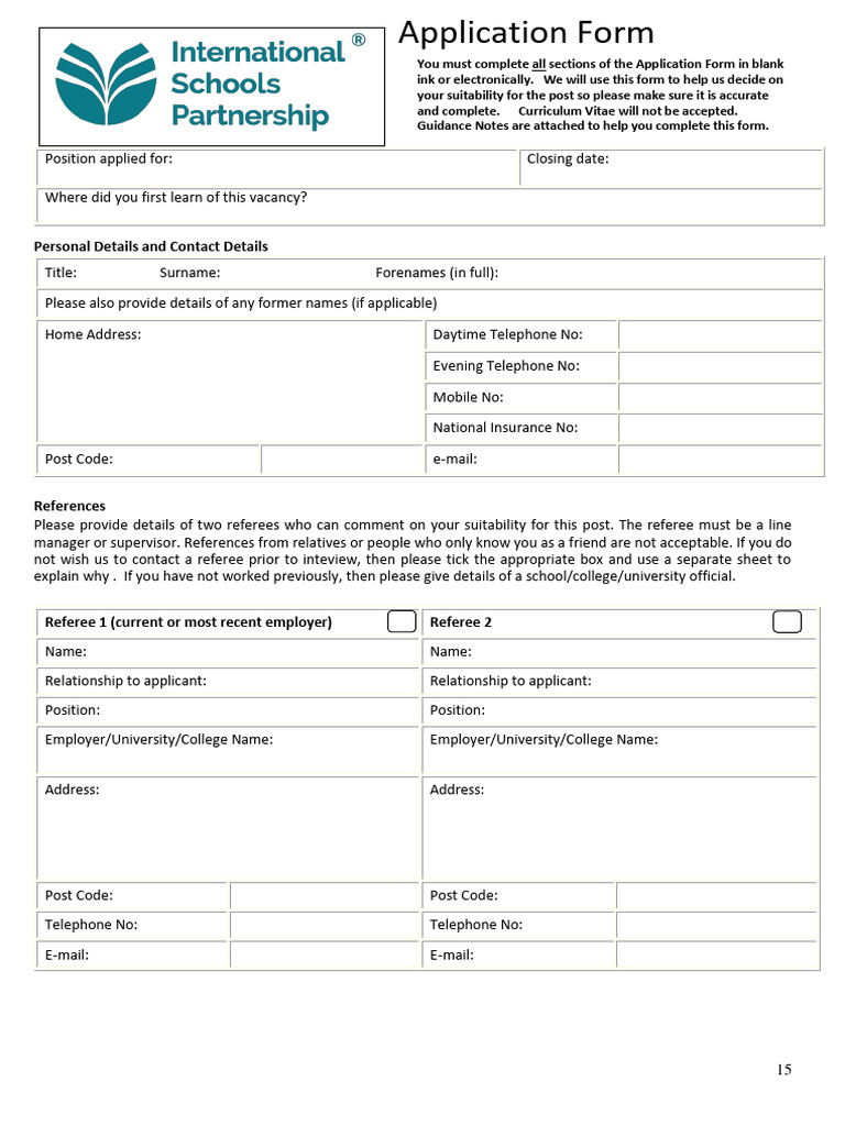 Application Form (2) | PDF | Employment | Justice