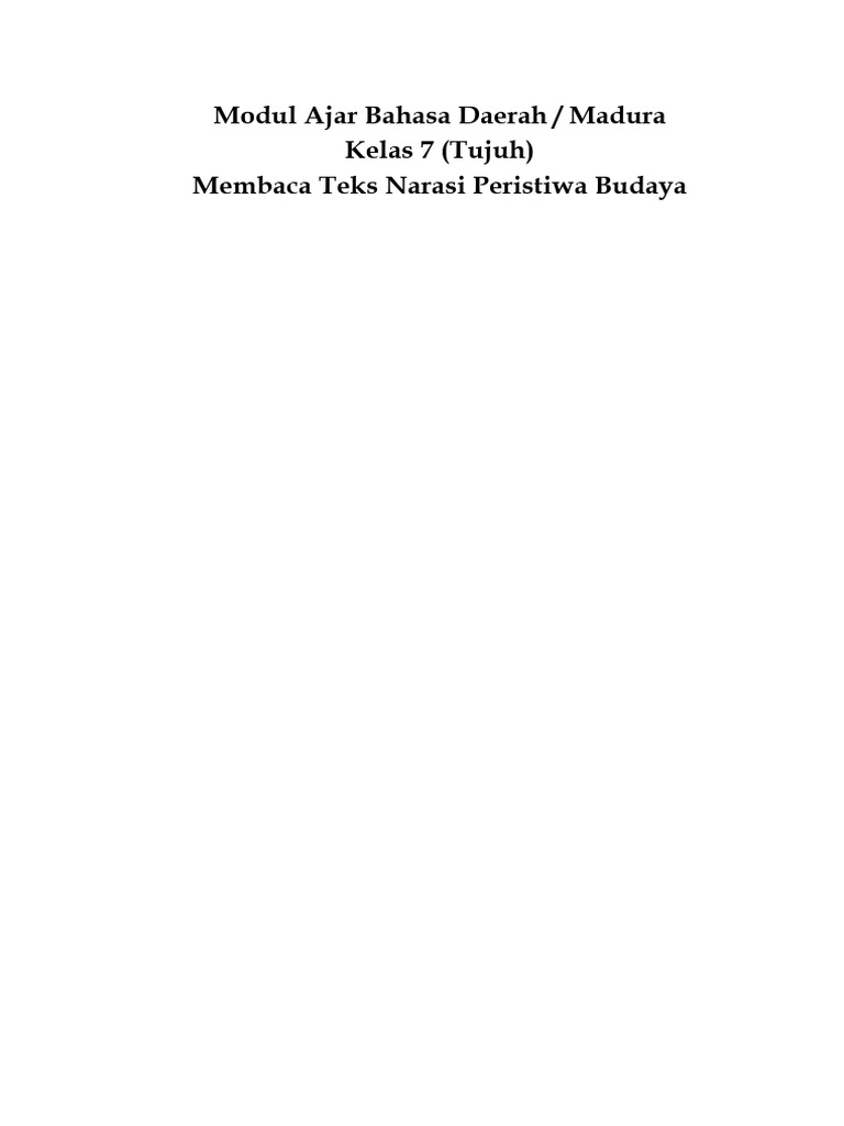 Modul Ajar Bahasa DAERAH | PDF
