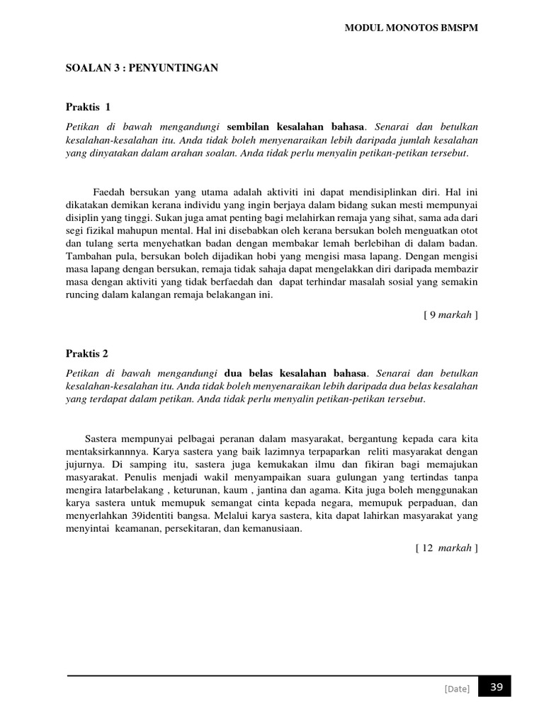 013 Modul Monotos BM SPM Kertas 2 | PDF