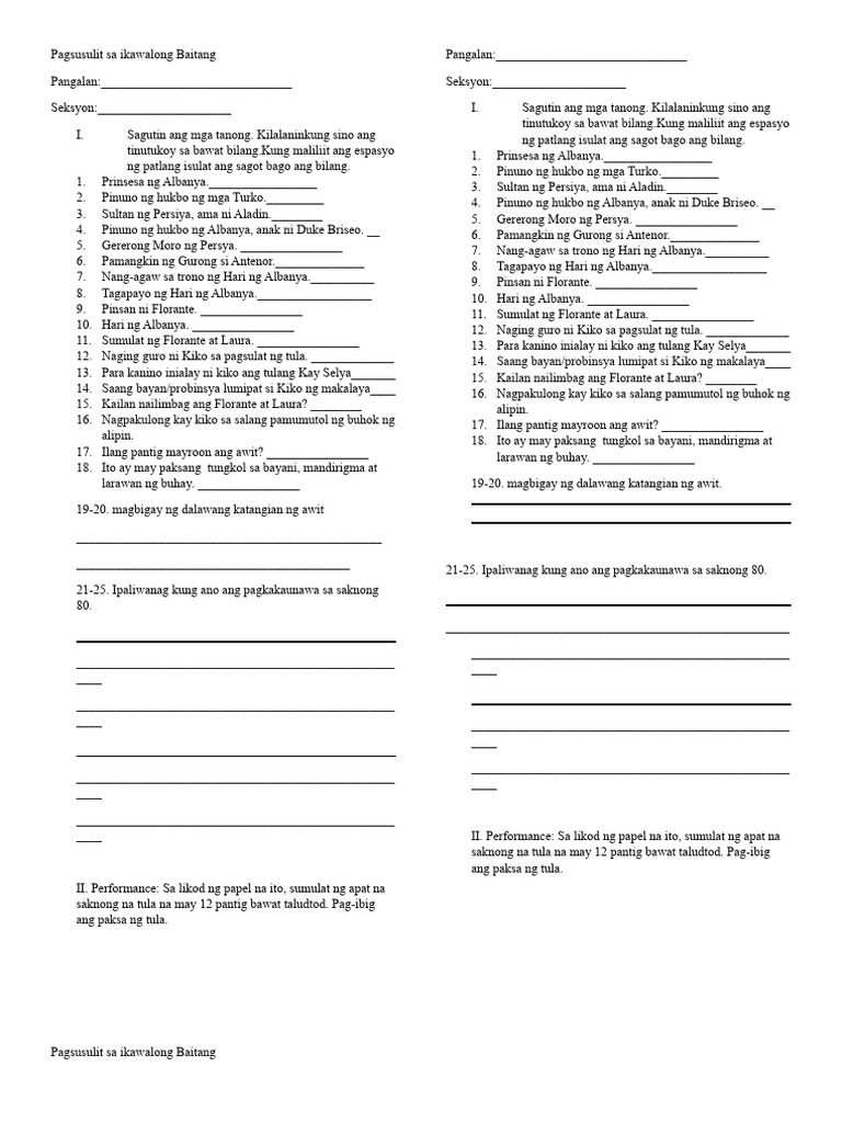 Pagsusulit-sa-Grade-8 Q4 | PDF