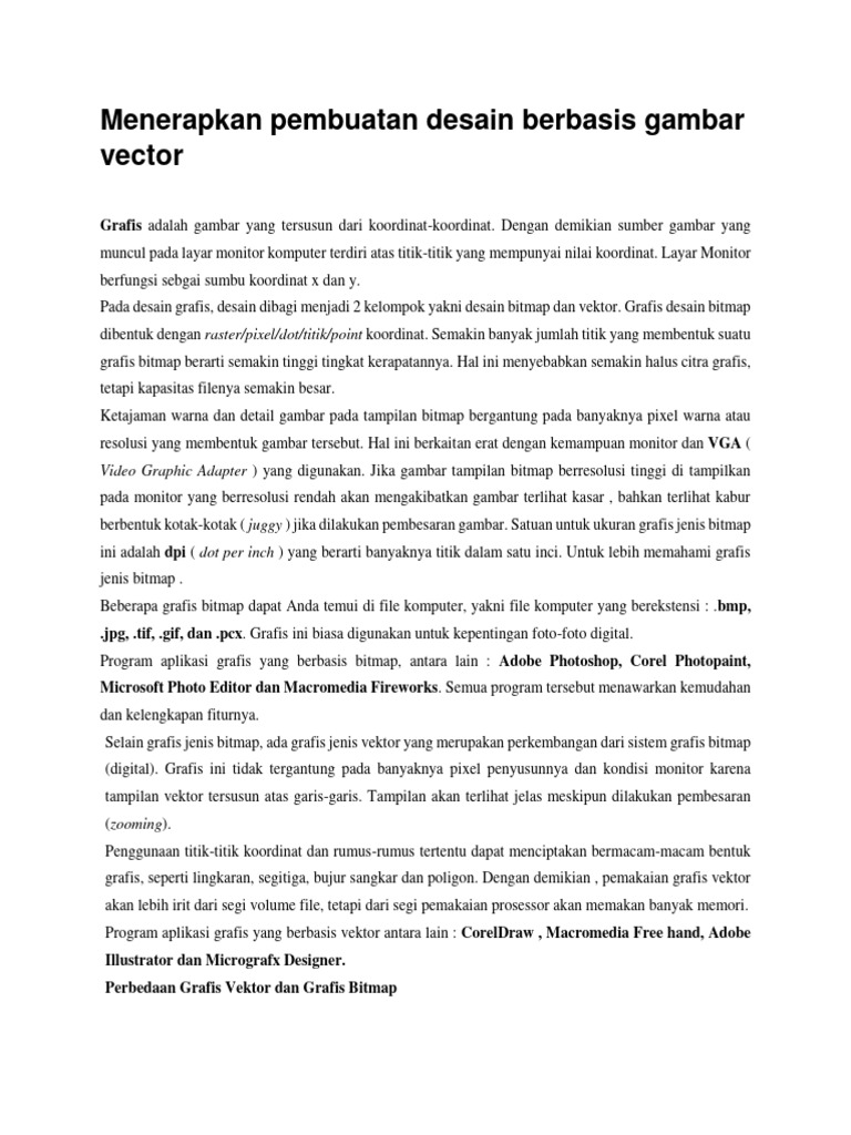 Menerapkan Pembuatan Desain Berbasis Gambar Vector | PDF