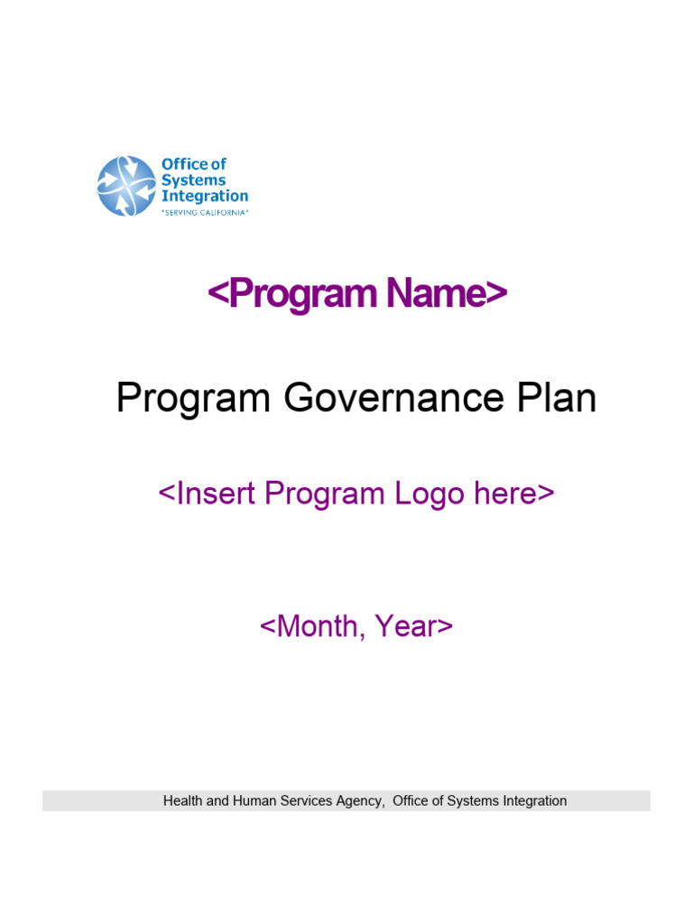 Program Governance Plan Guide | PDF | Governance | Project Management
