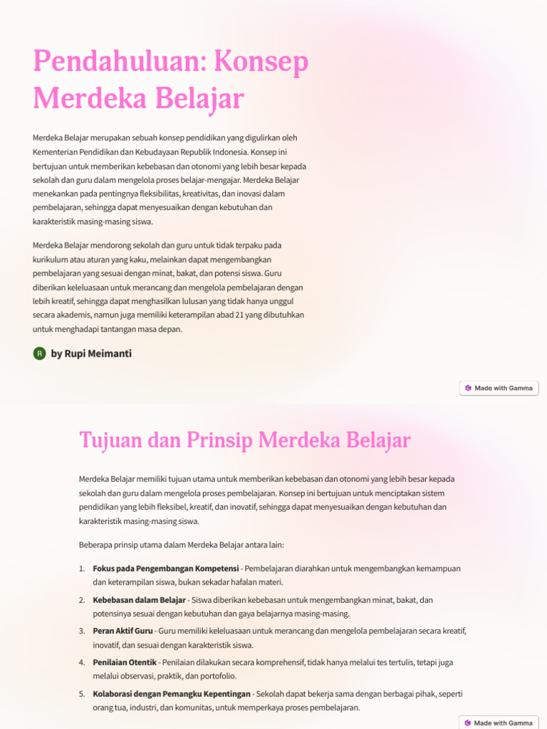 Pendahuluan Konsep Merdeka Belajar | PDF
