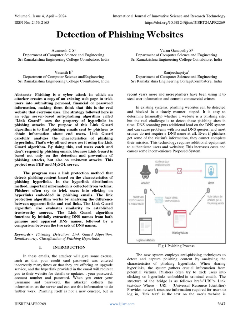 Detection of Phishing Websites | PDF | Phishing | Password