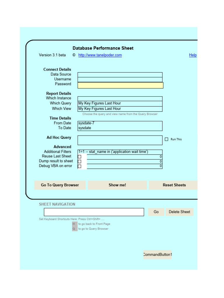 PerfSheet v3.1 With My Custom Query | PDF | Microsoft Excel | Information Retrieval