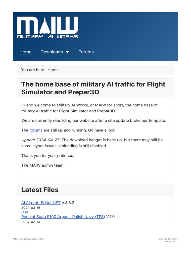 Freeware Military AI Traffic For Flight Simulator and Prepar3d ...