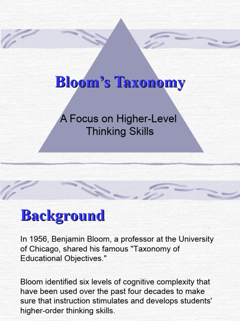 Blooms Taxonomy | PDF | Thought | Knowledge