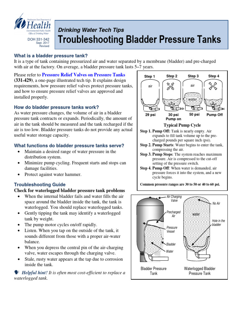 Troubleshooting Bladder Pressure Tanks | Download Free PDF | Pump | Water