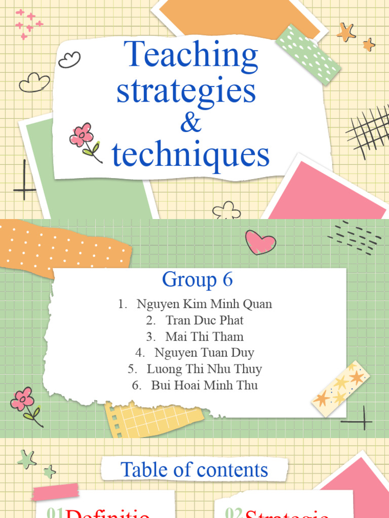 Group 6 - Teaching Strategies and Techniques | PDF | Learning | Linguistics