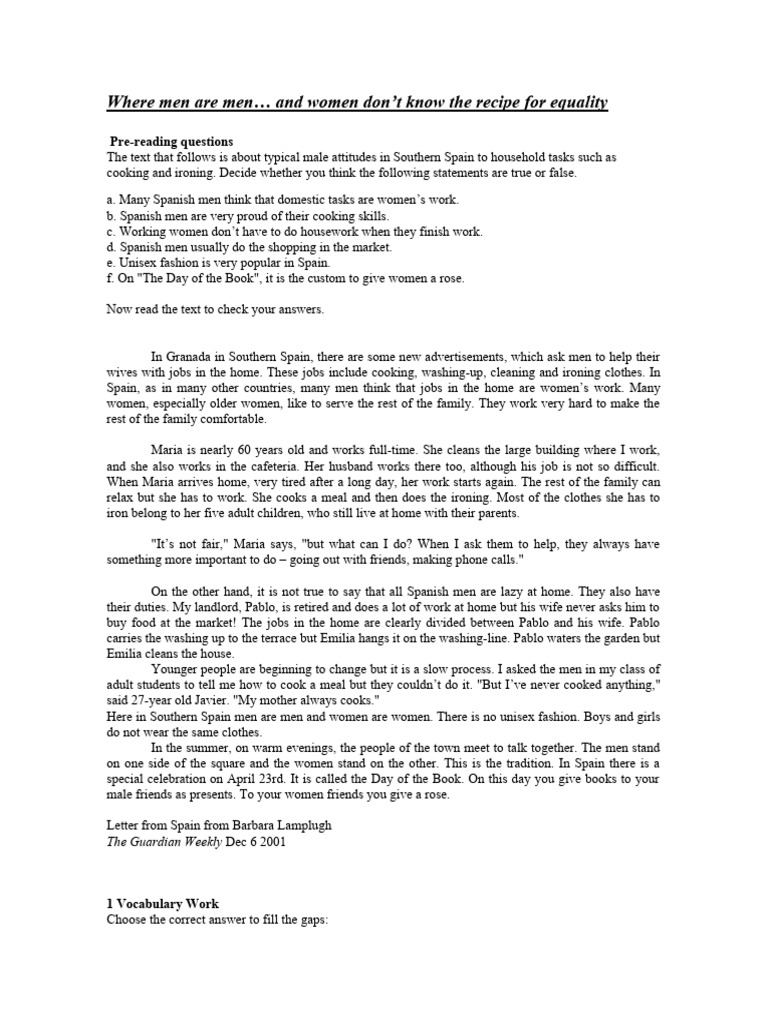 Wheremenaremen-Housework 2 | PDF | Language Arts & Discipline | Foreign ...
