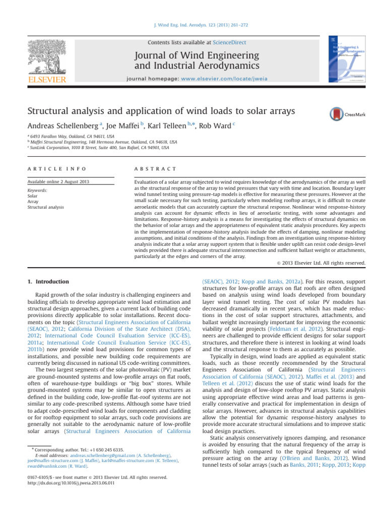 Wind Loads on Solar Arrays | PDF | Photovoltaics | Wind Speed