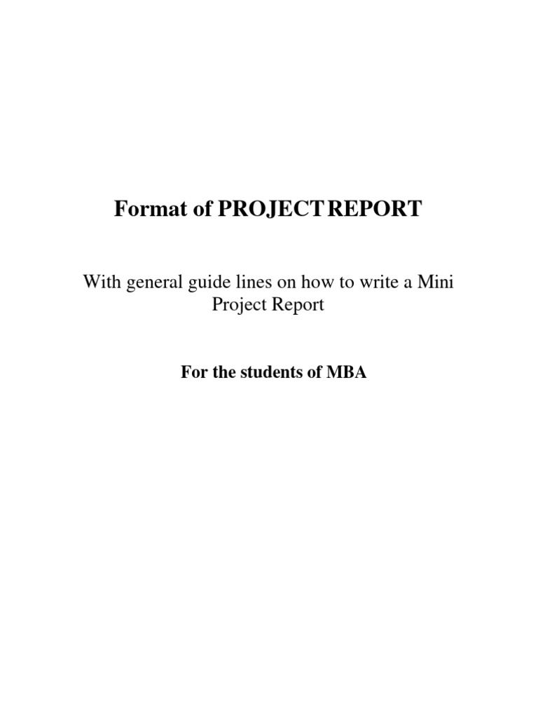 MBA Mini Project Report Guidelines | PDF | Publishing | Written ...