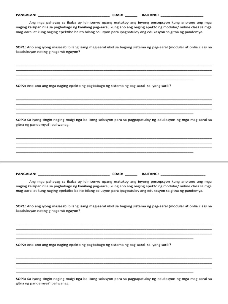 Questionaire Sha | PDF