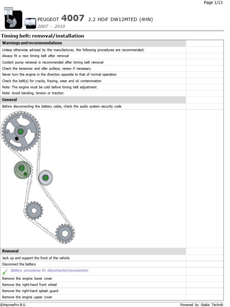 4007 4HN Timing | PDF | Belt (Mechanical) | Engines
