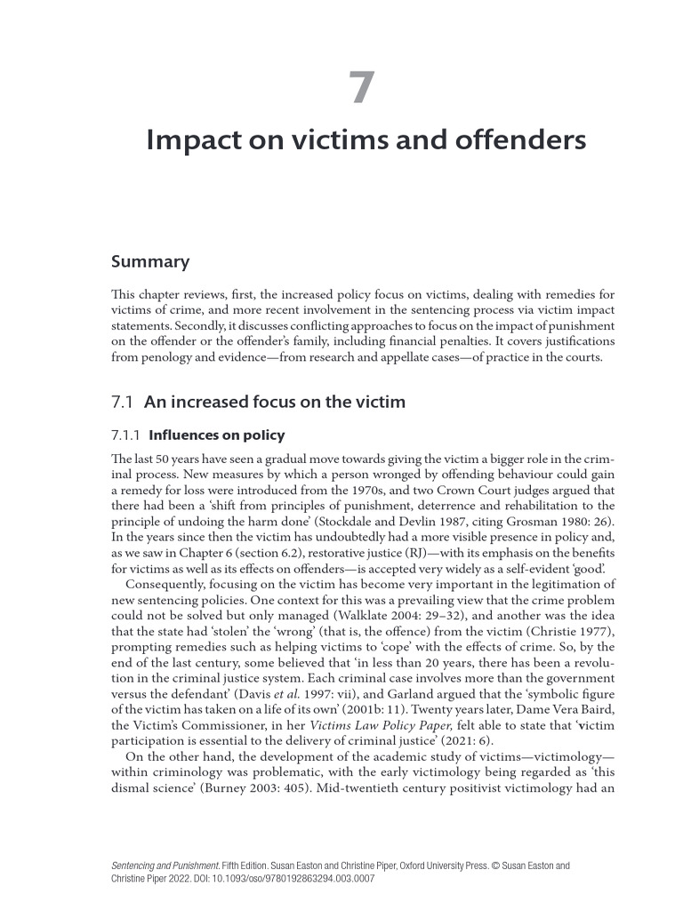 Impact On Victims and Offenders | PDF | Crimes | Crime & Violence