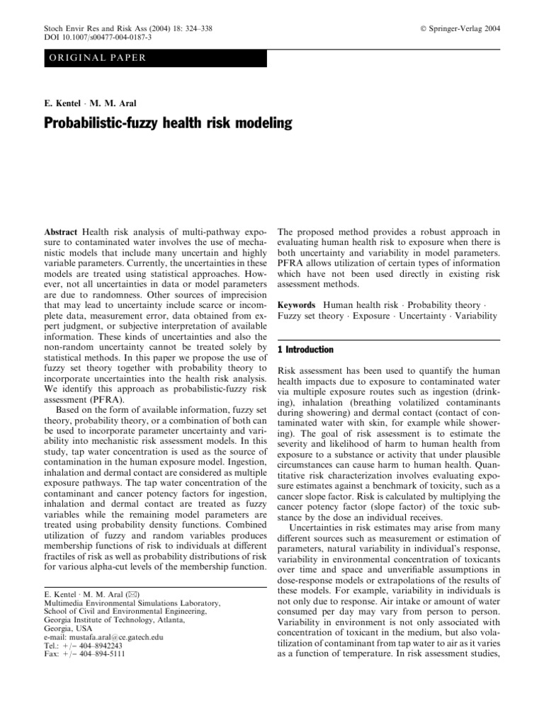 Probabilistic-Fuzzy Health Risk Modeling | PDF | Probability ...