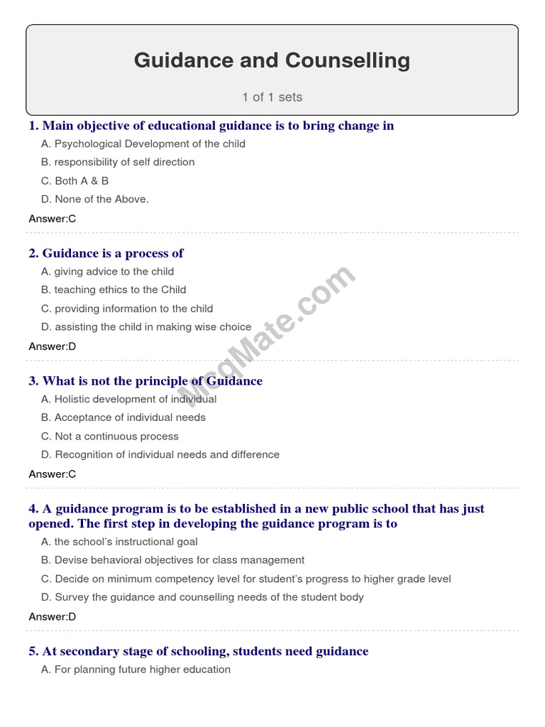 Educational Guidance and Counseling Insights | PDF | Emotional ...