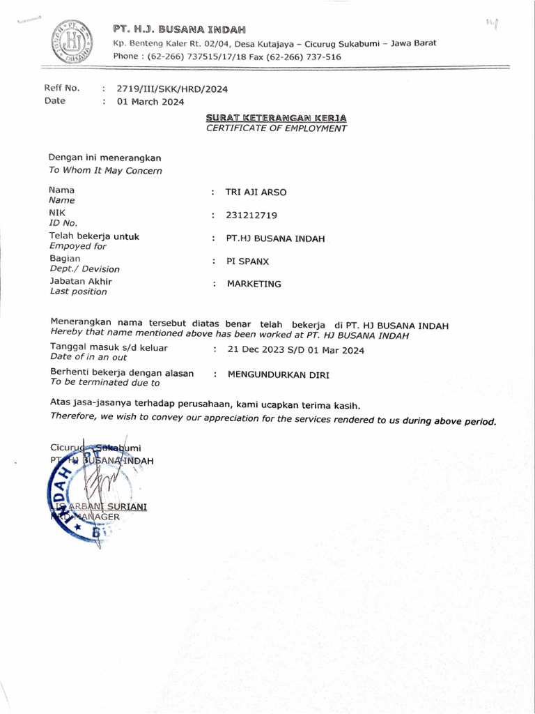 Paklaring Pak Aji (p1) | PDF