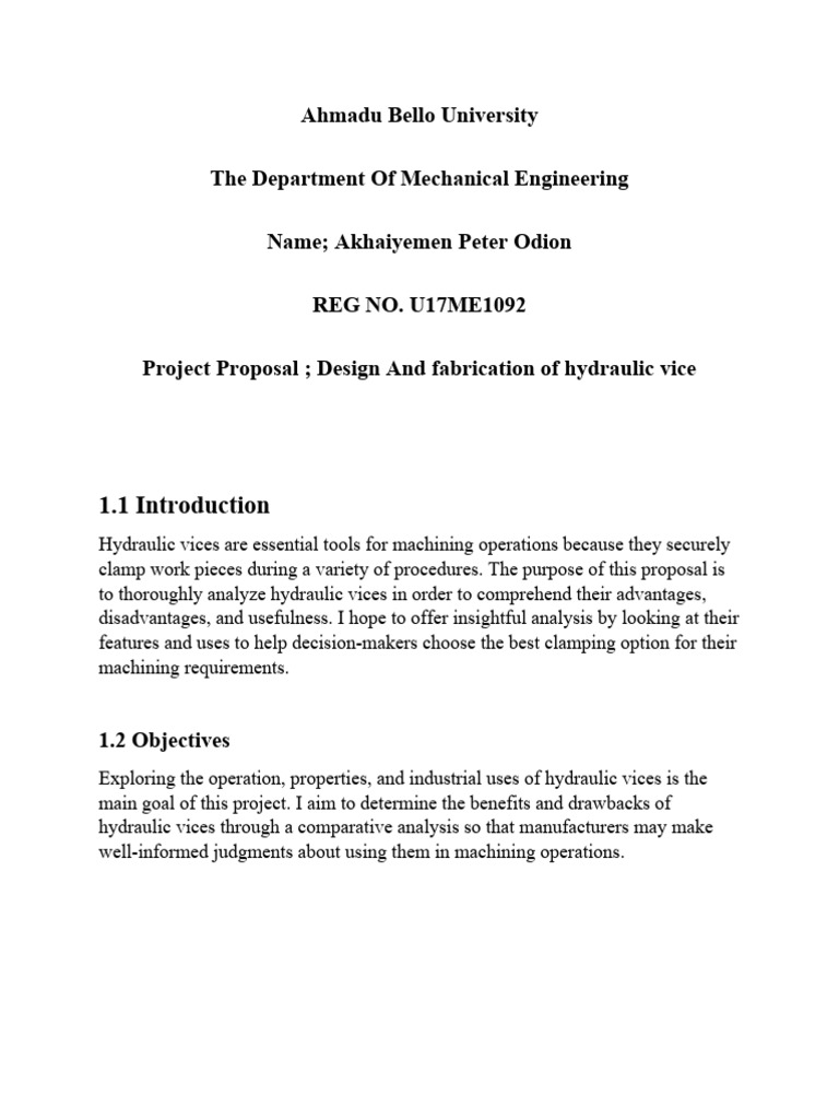 Hydraulic Vice | PDF | Machining | Pump