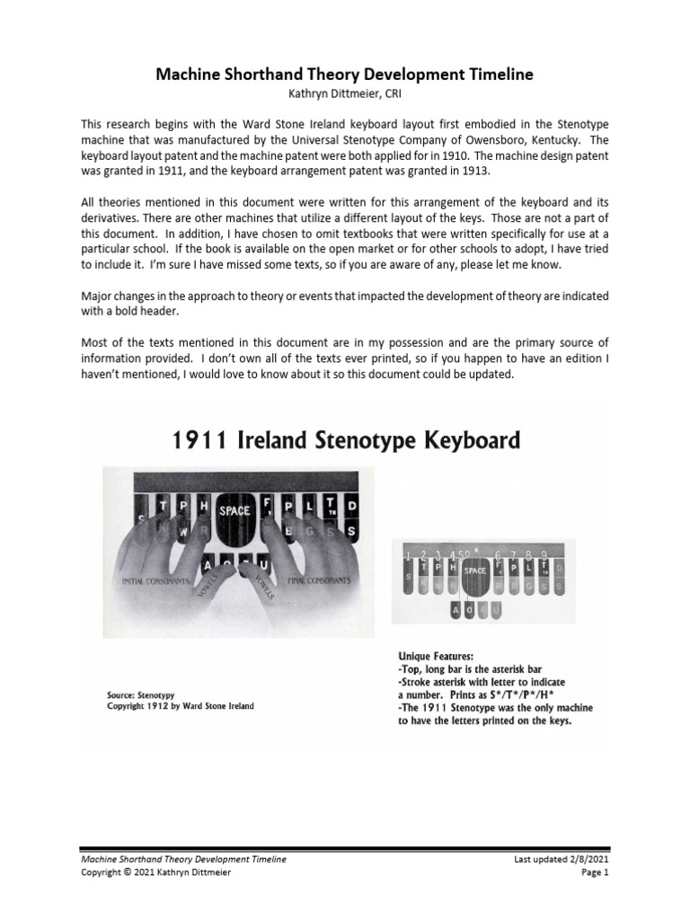 Machine Shorthand Theory Development - KDittmeier - 02082021 | PDF ...