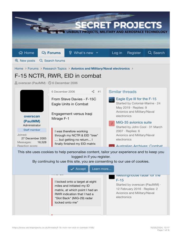 F-15 NCTR, RWR, EID in combat | Secret Projects Forum | PDF | Mc ...