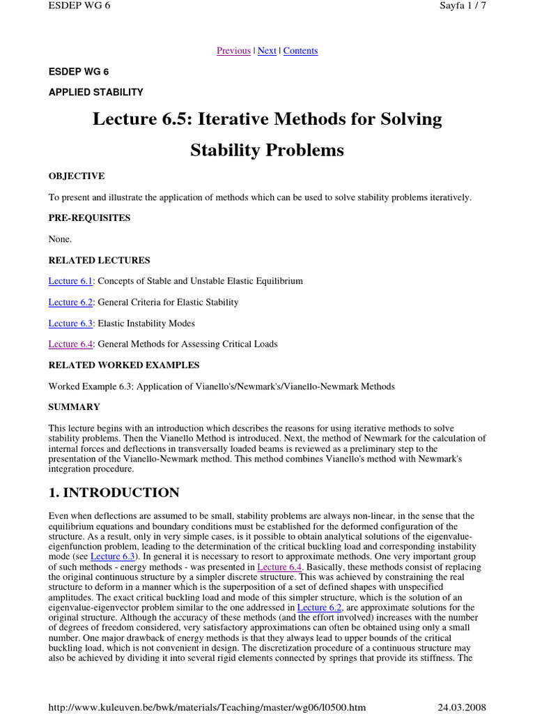 Iterative Methods For Solving | PDF | Buckling | Bending