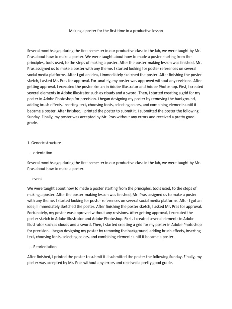 First-Time Poster Creation Process | PDF | Adobe Illustrator | Verb