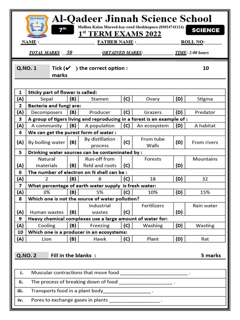7TH SCIENCE | PDF | Water | Ecosystem