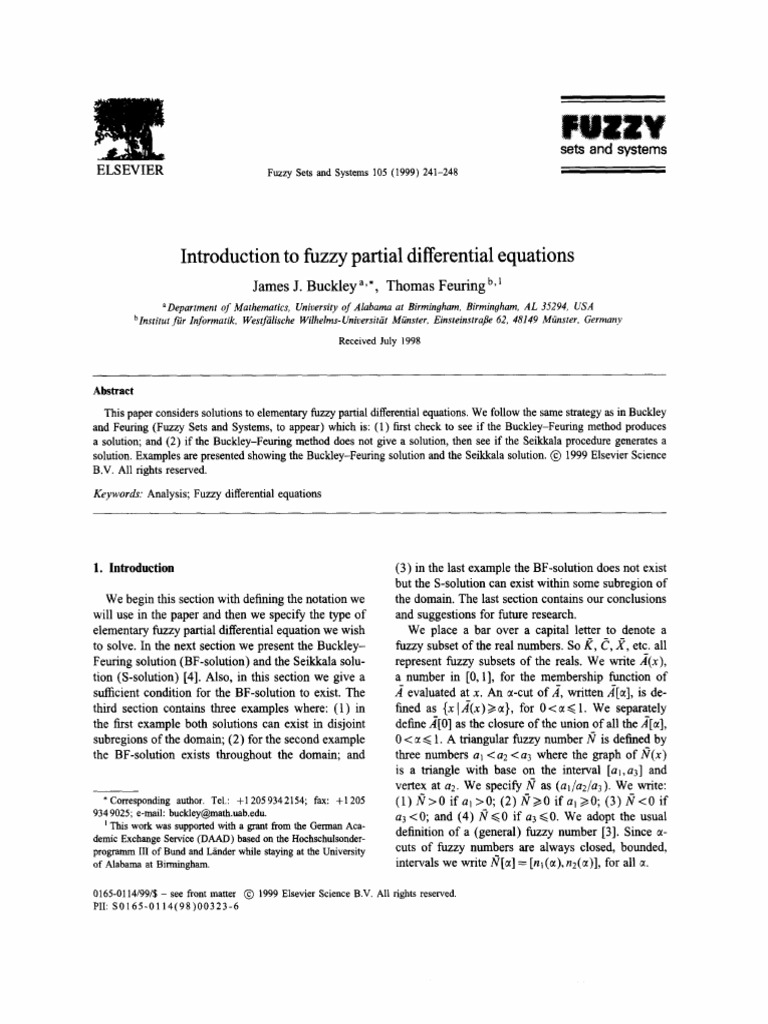 Introduction To Fuzzy Pdes Pdf Equations Partial Differential Equation