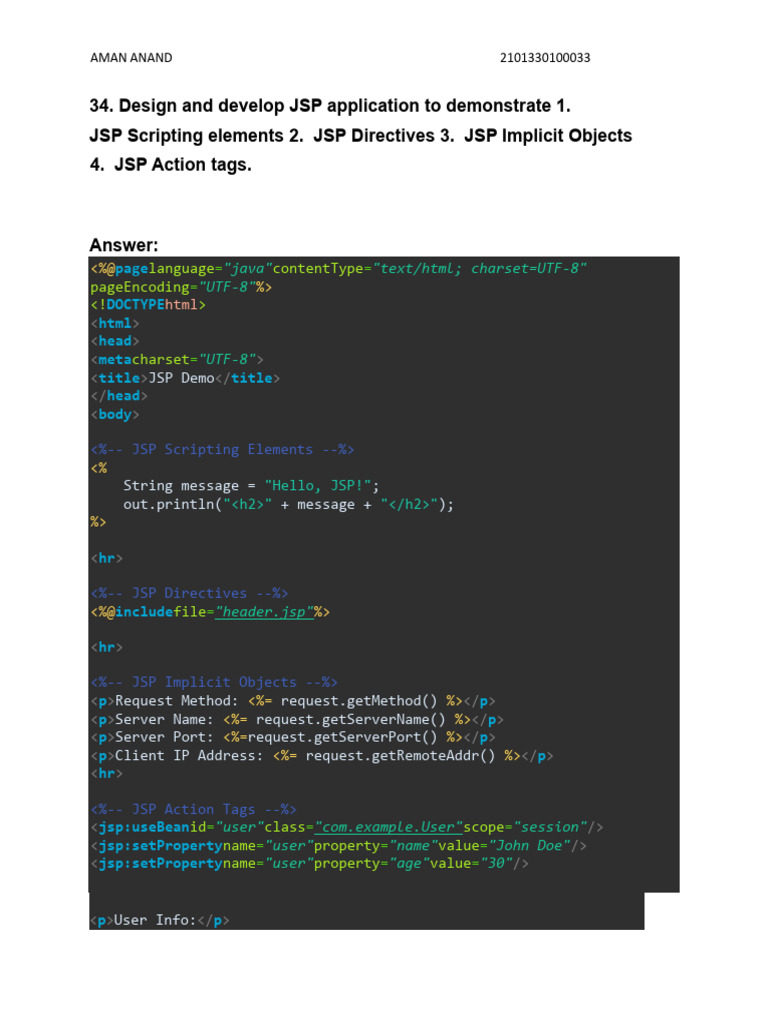 JSP Application Development Guide | PDF | Internet Architecture | Wide ...